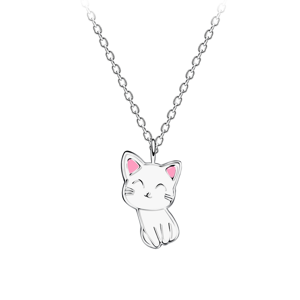 Silver JD | Sterling Silver Cat Necklace – JD19070