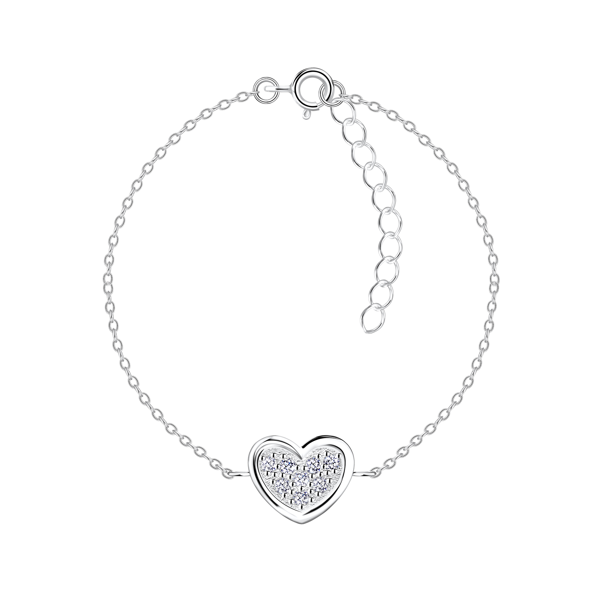 Silver JD | Sterling Silver Heart Bracelet – JD17261