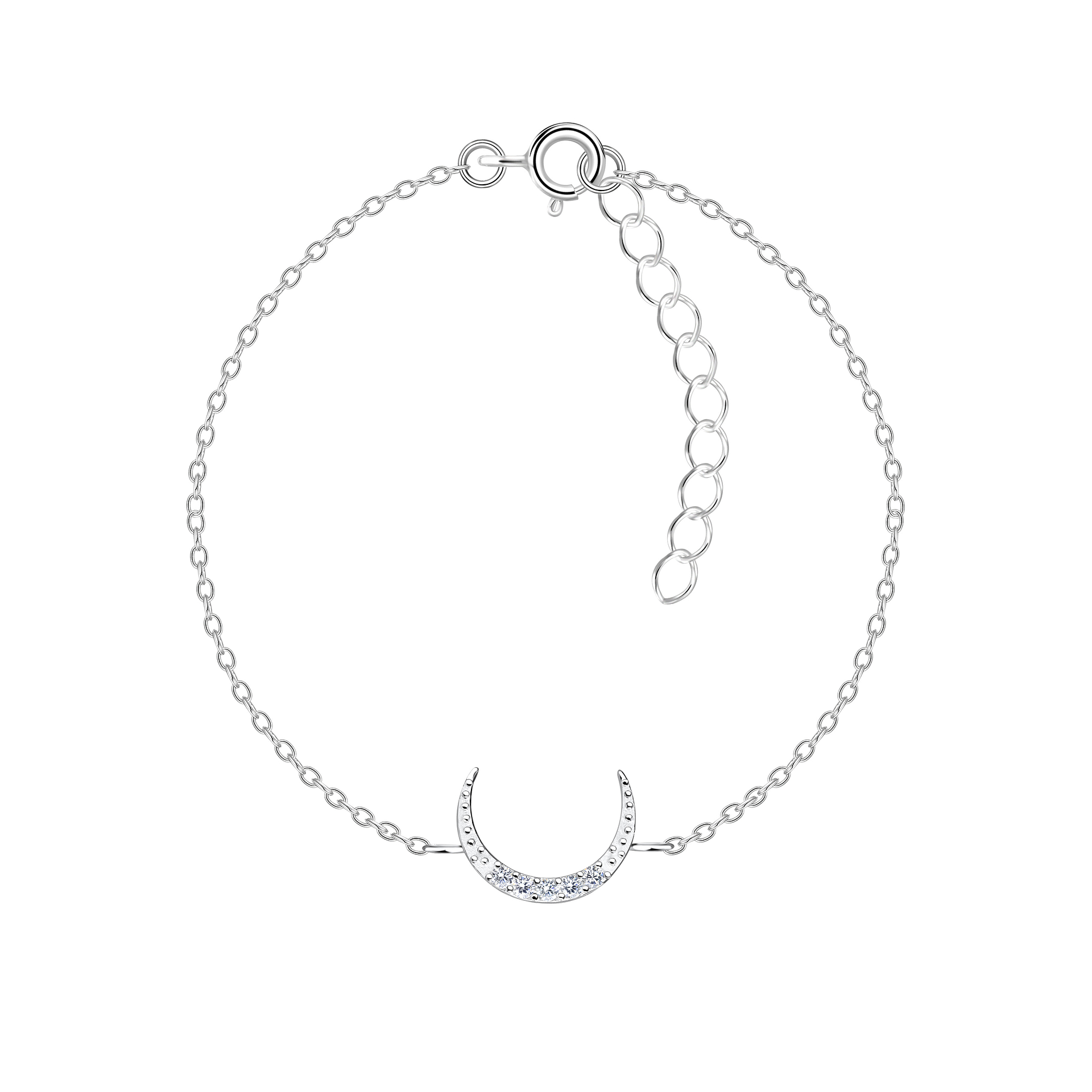 Silver JD | Sterling Silver Crescent Moon Bracelet – JD17327