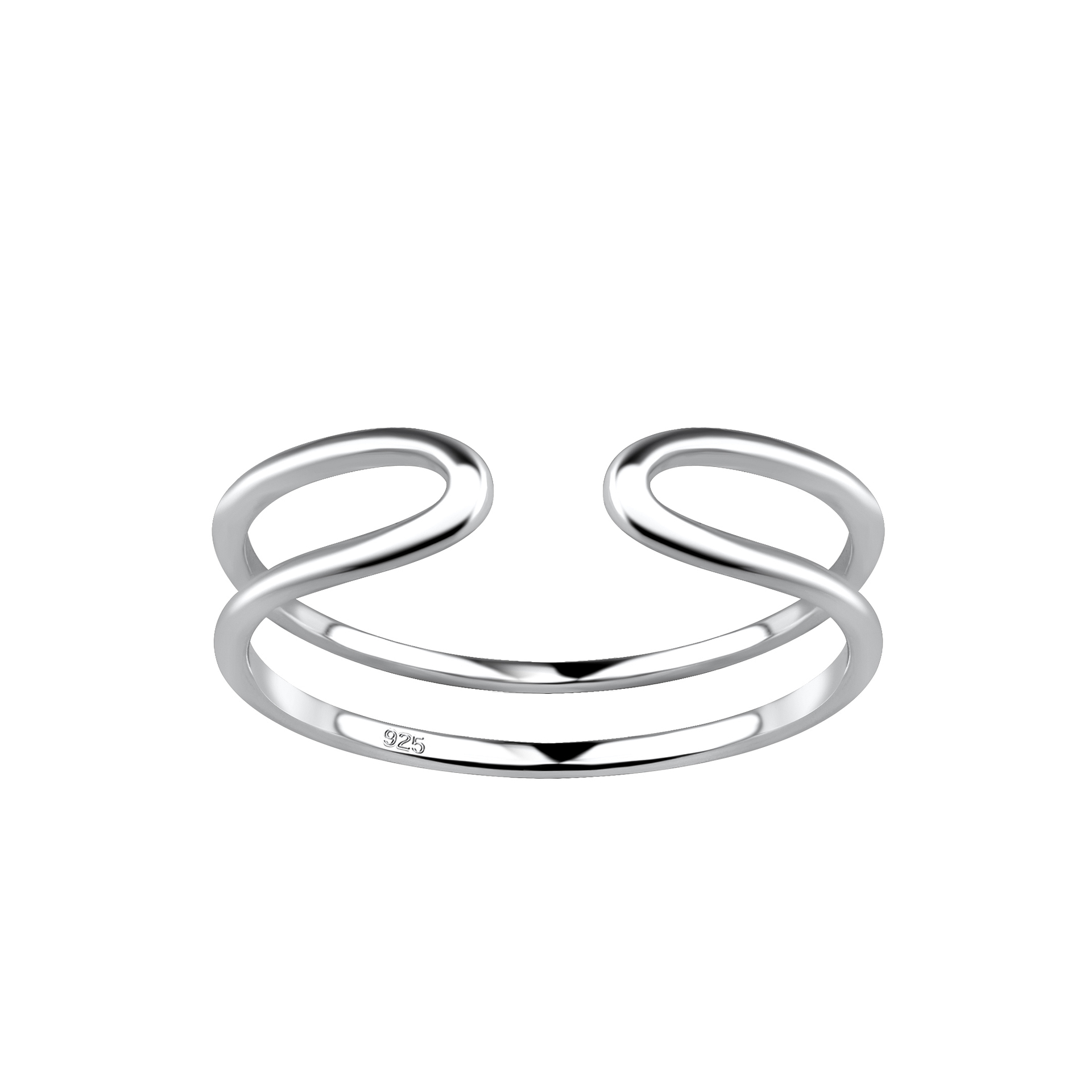 Silver JD | Sterling Silver Double Line Ring – JD18543