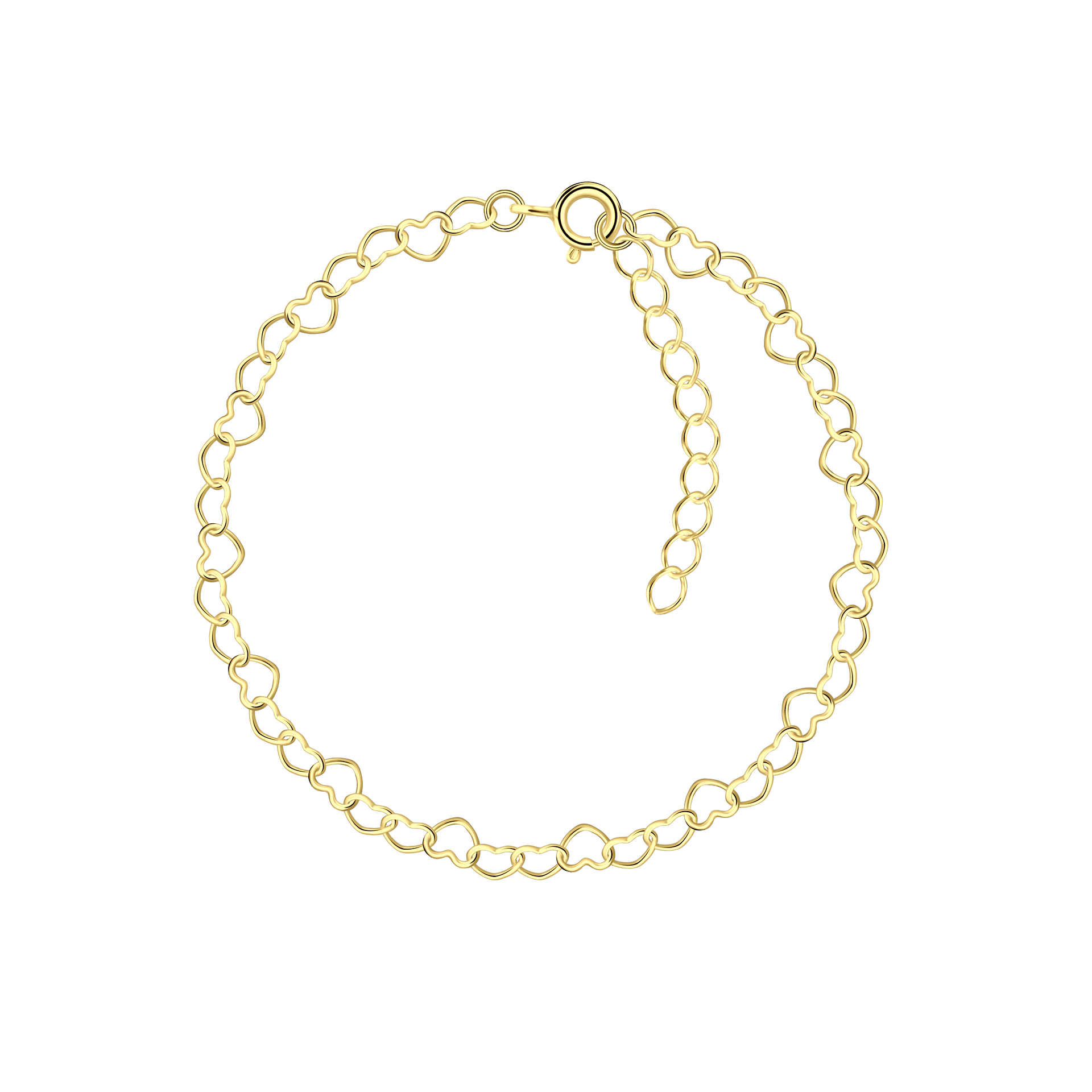 Silver JD | 18cm Sterling Silver Heart Bracelet – JD18671