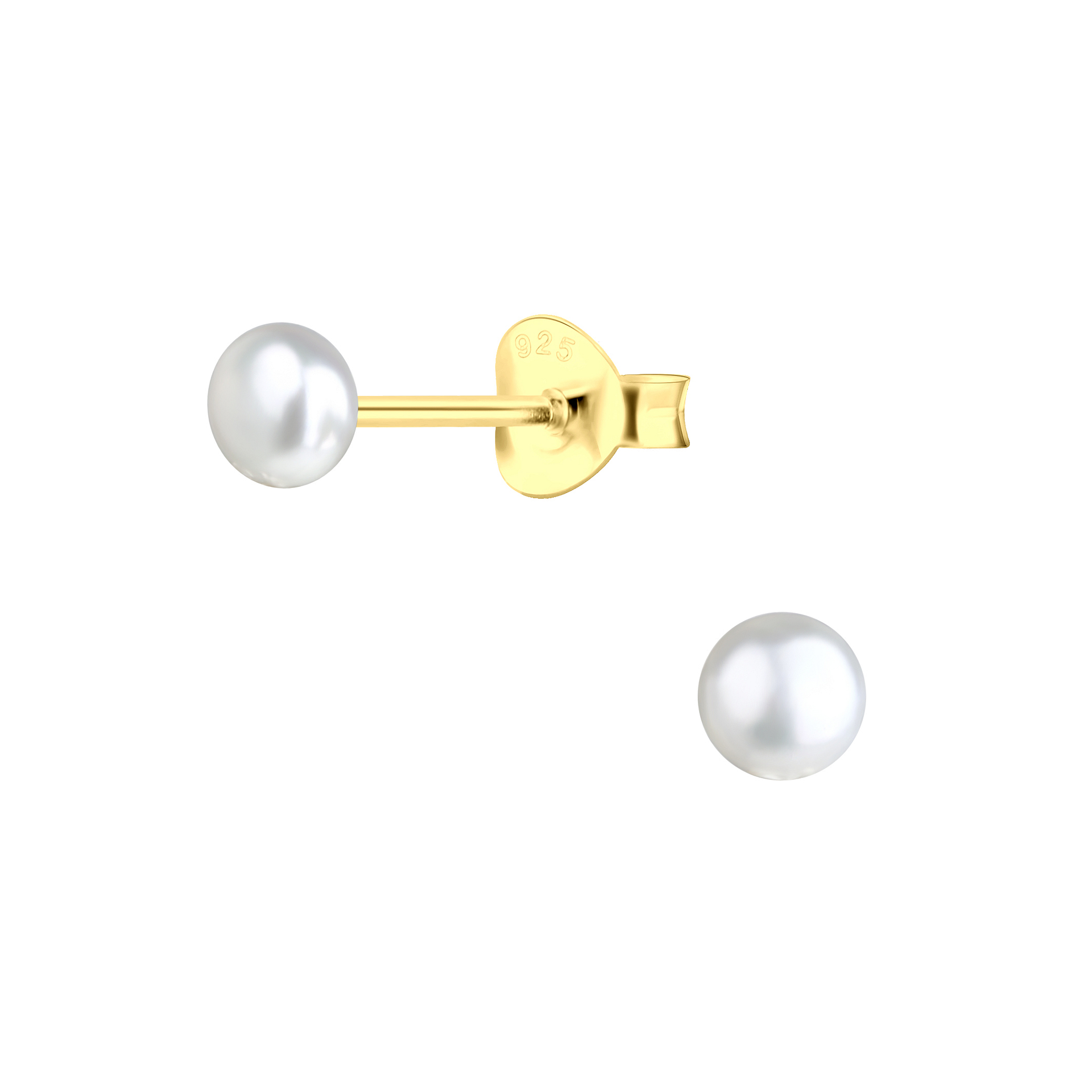 Silver JD | 4mm Fresh Water Pearl Sterling Silver Ear Studs – JD21209